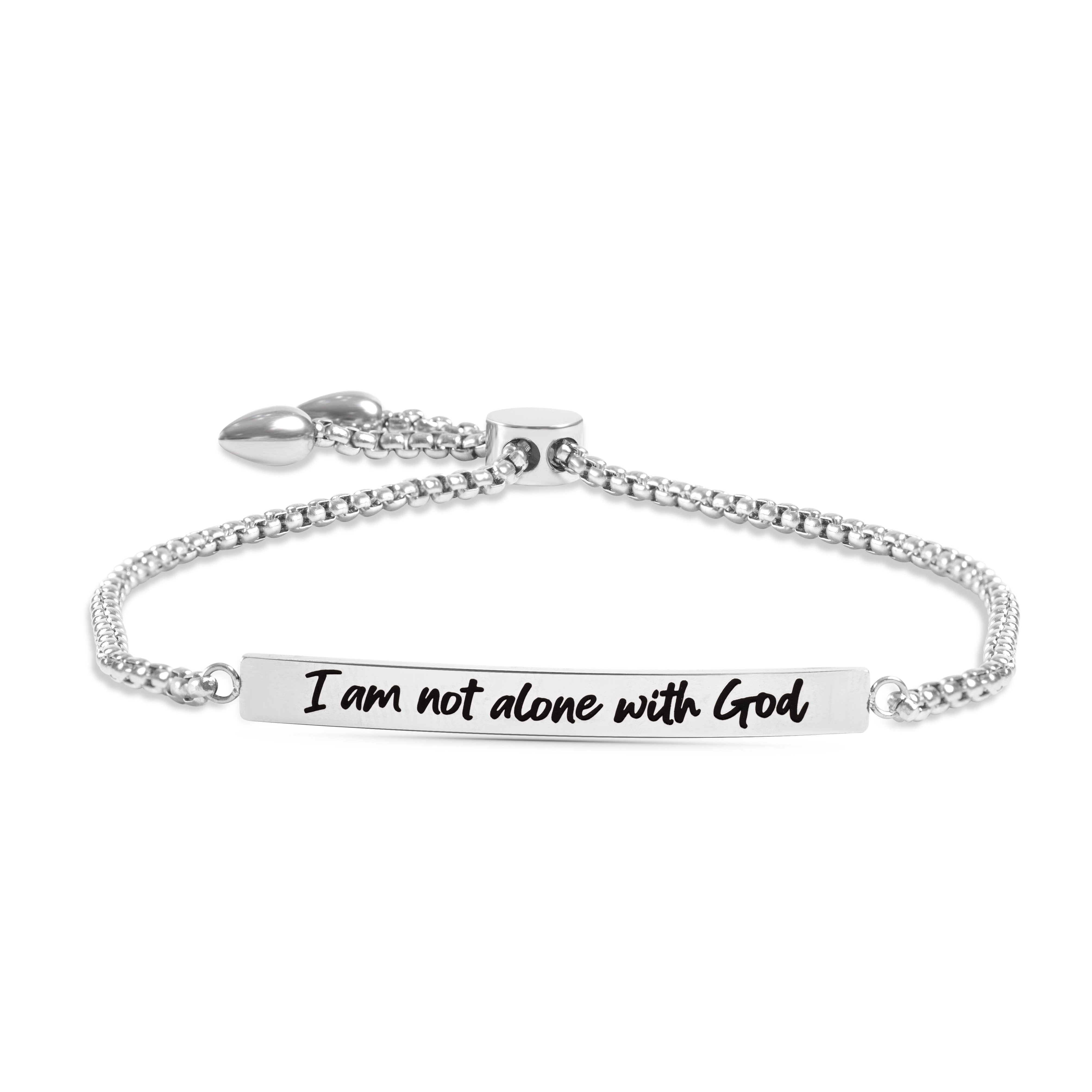 I Am Not Alone Stainless Bar Drawstring Bracelet – Fem Things